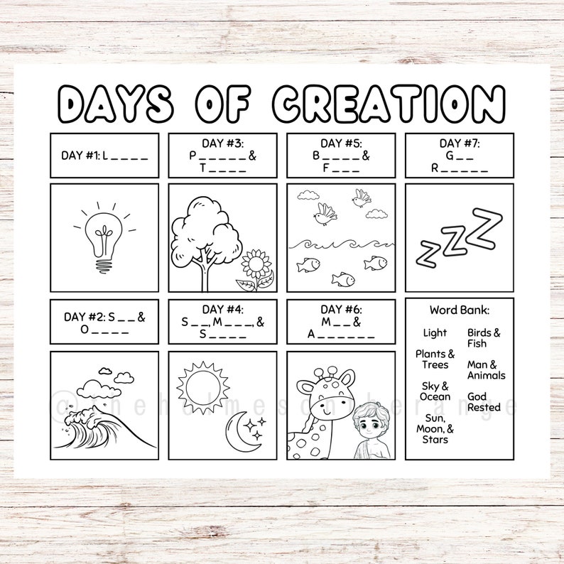 Letter C Creation Bible Craft for Kids Genesis 1 Kids Bible Lesson ...