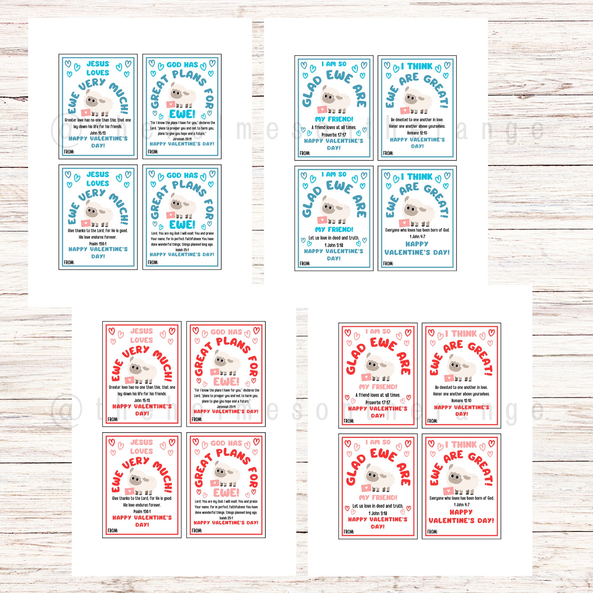 Scripture Valentine's Day Cards for Kids Bible Verse Valentine Cards ...