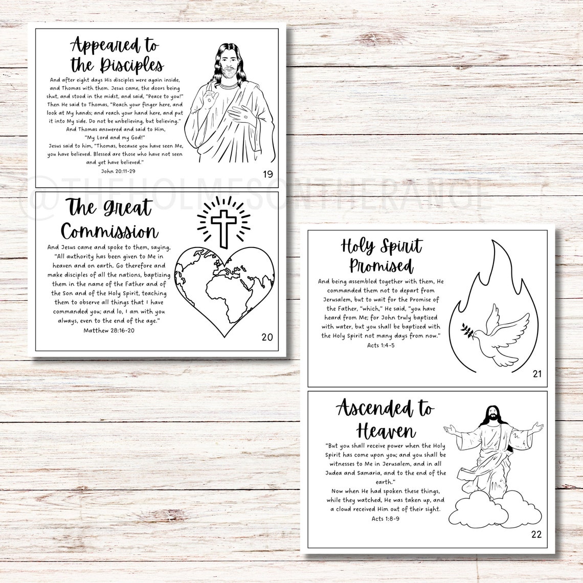 Easter Story Cards and Coloring Book Bundle Holy Week Activity Kids ...