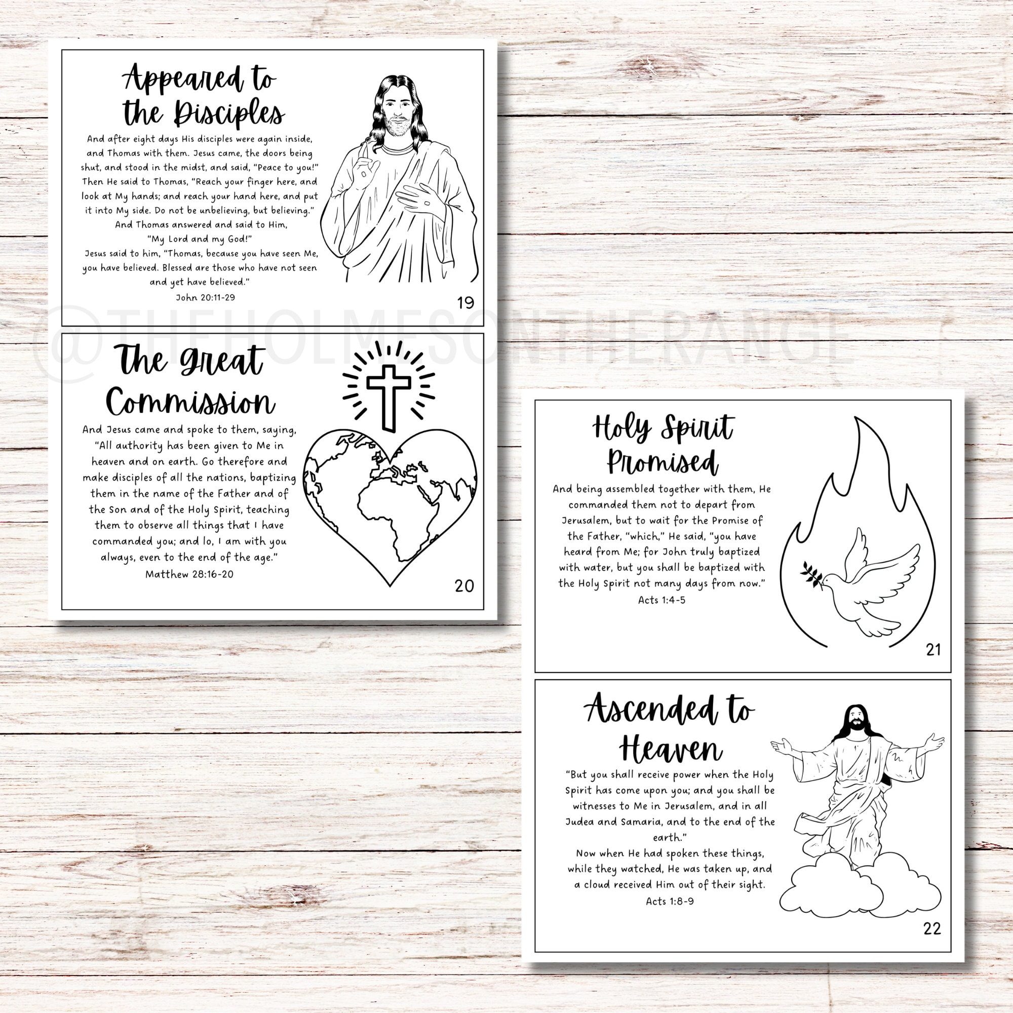 Easter Story Cards and Coloring Book Bundle Holy Week Activity Kids ...