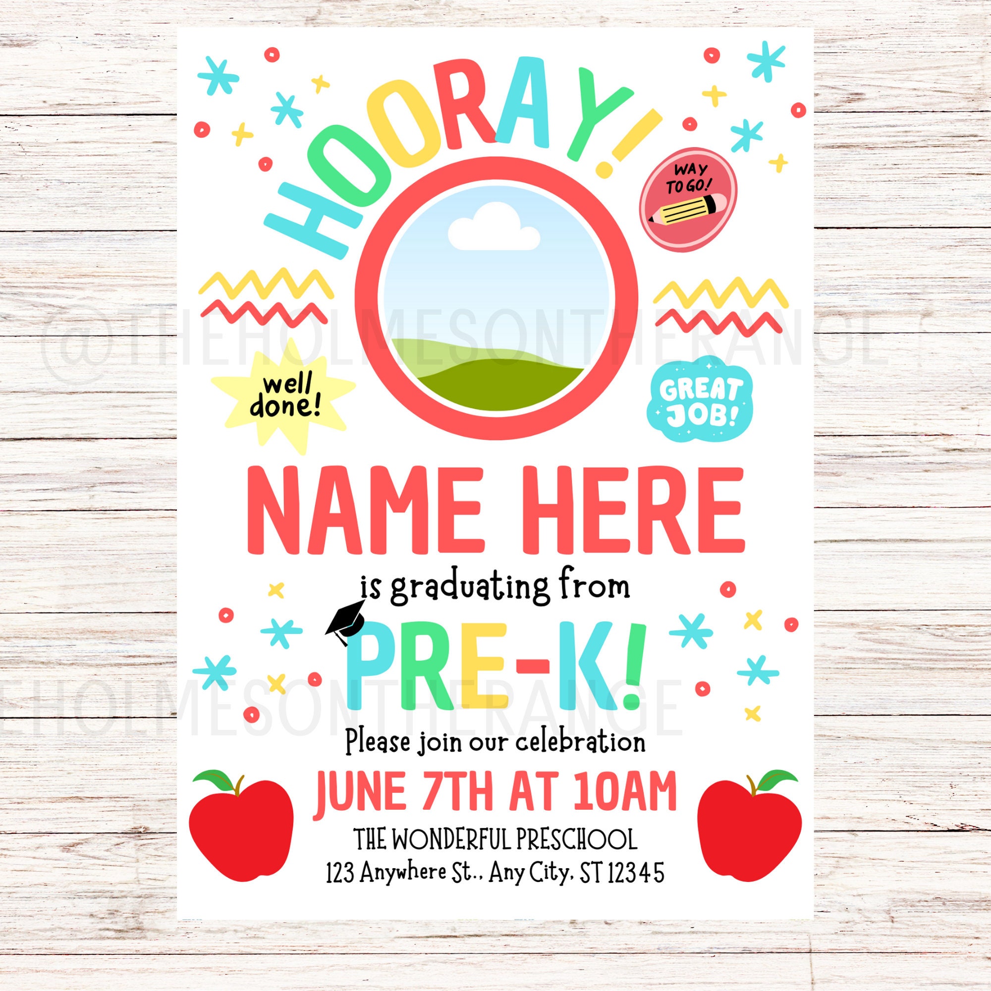 Editable Preschool Graduation Invite | Prek Elementary School Grad ...
