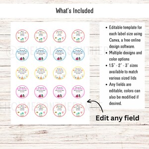 End of Year Play Doh Lid Label Template Summer Classroom Non-candy Gift ...