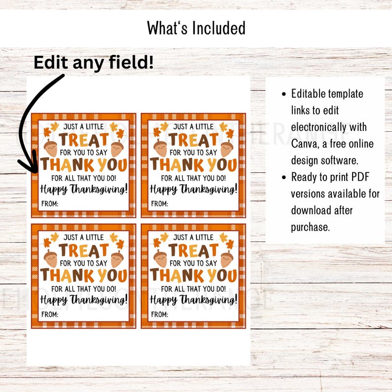 Editable Thanksgiving Gift Tag | Thanksgiving Teacher Gift Tag | Fall ...