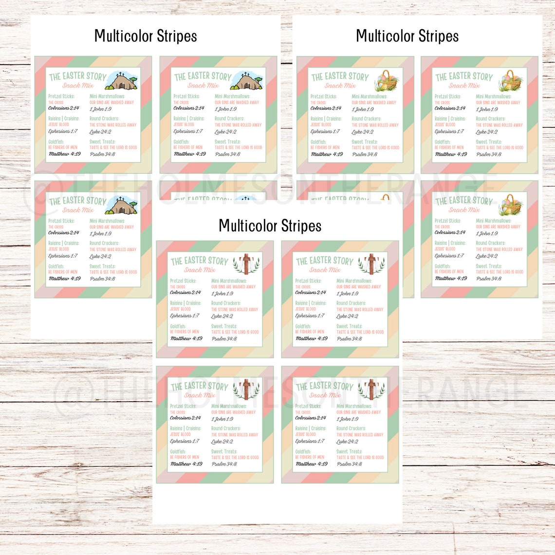 Easter Story Snack Mix Printable Tag 4 X 4 Easter Treat for Kids Sunday ...