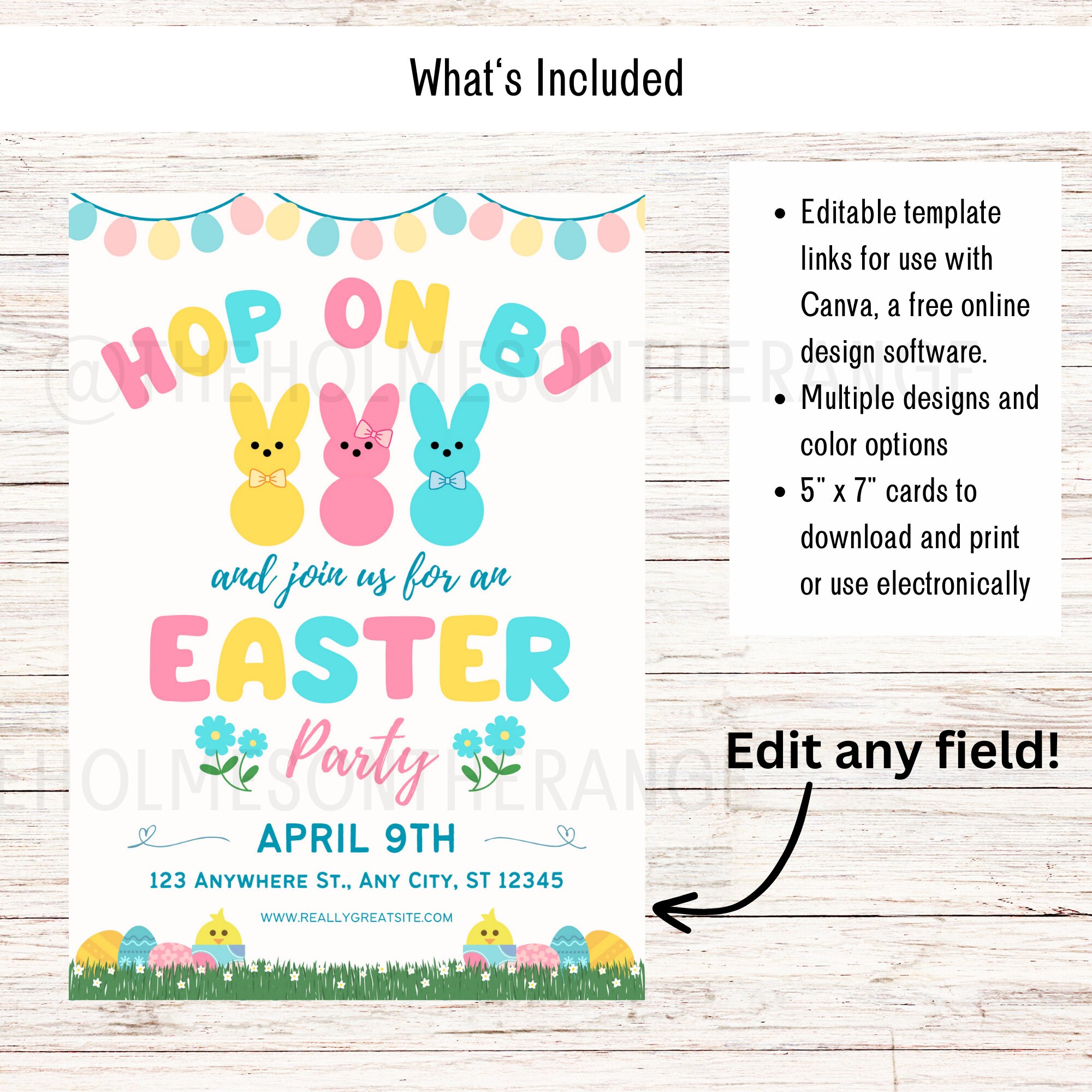 Easter Egg Hunt Invitation Template Easter Party Invite Template ...