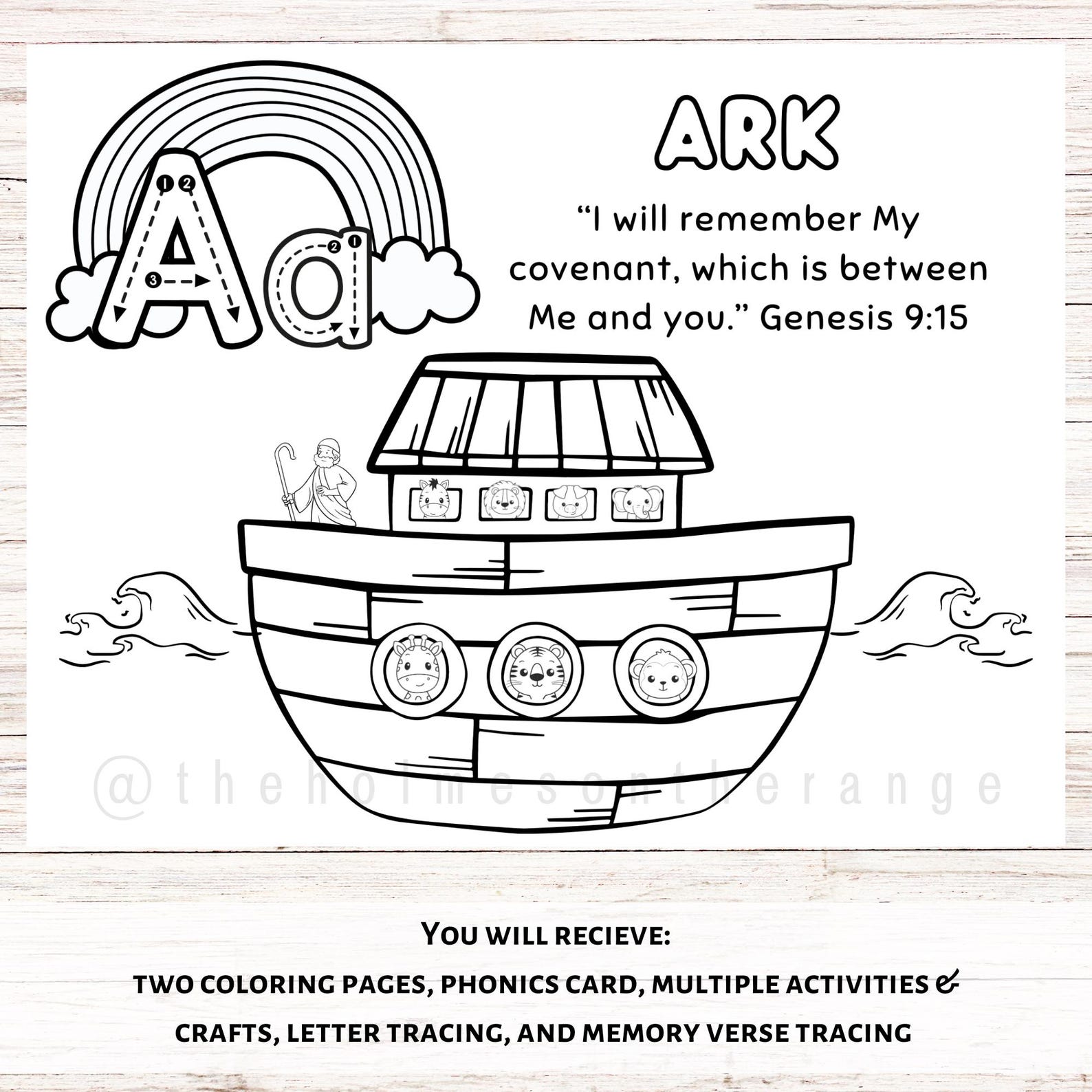 Noah's Ark Bible Study Craft for Kids | Letter A Ark Bible Crafts and ...