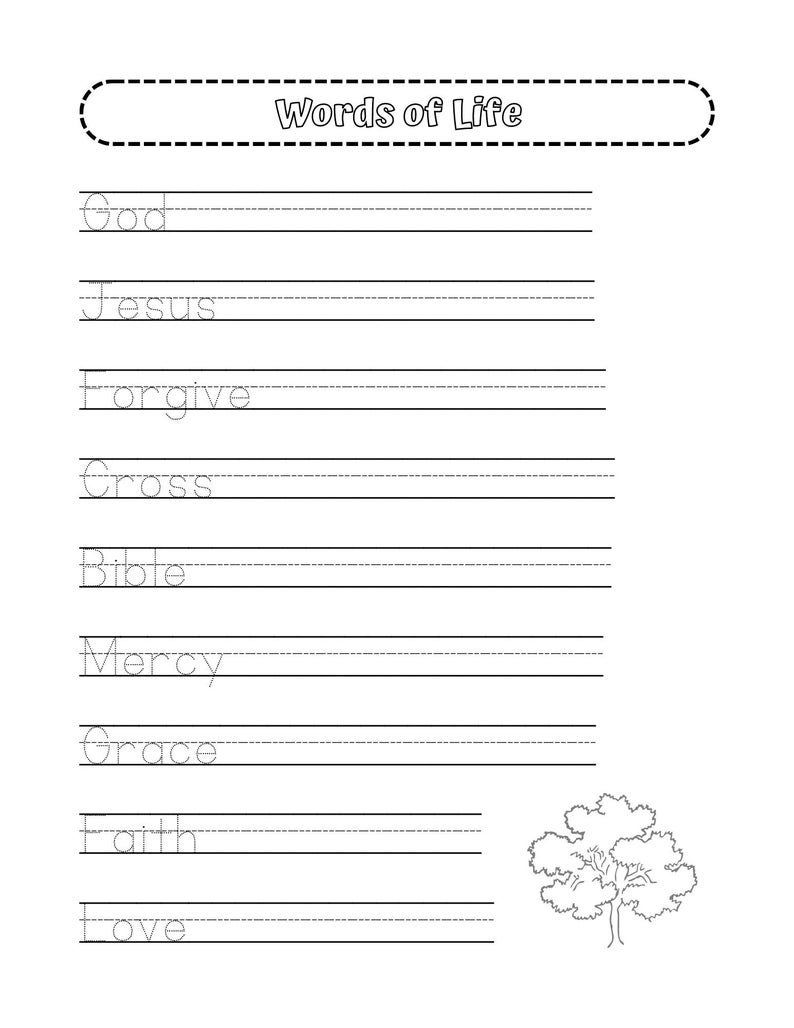 Handwriting Practice Sheets Printable PDF Bible Verse Theme - Etsy