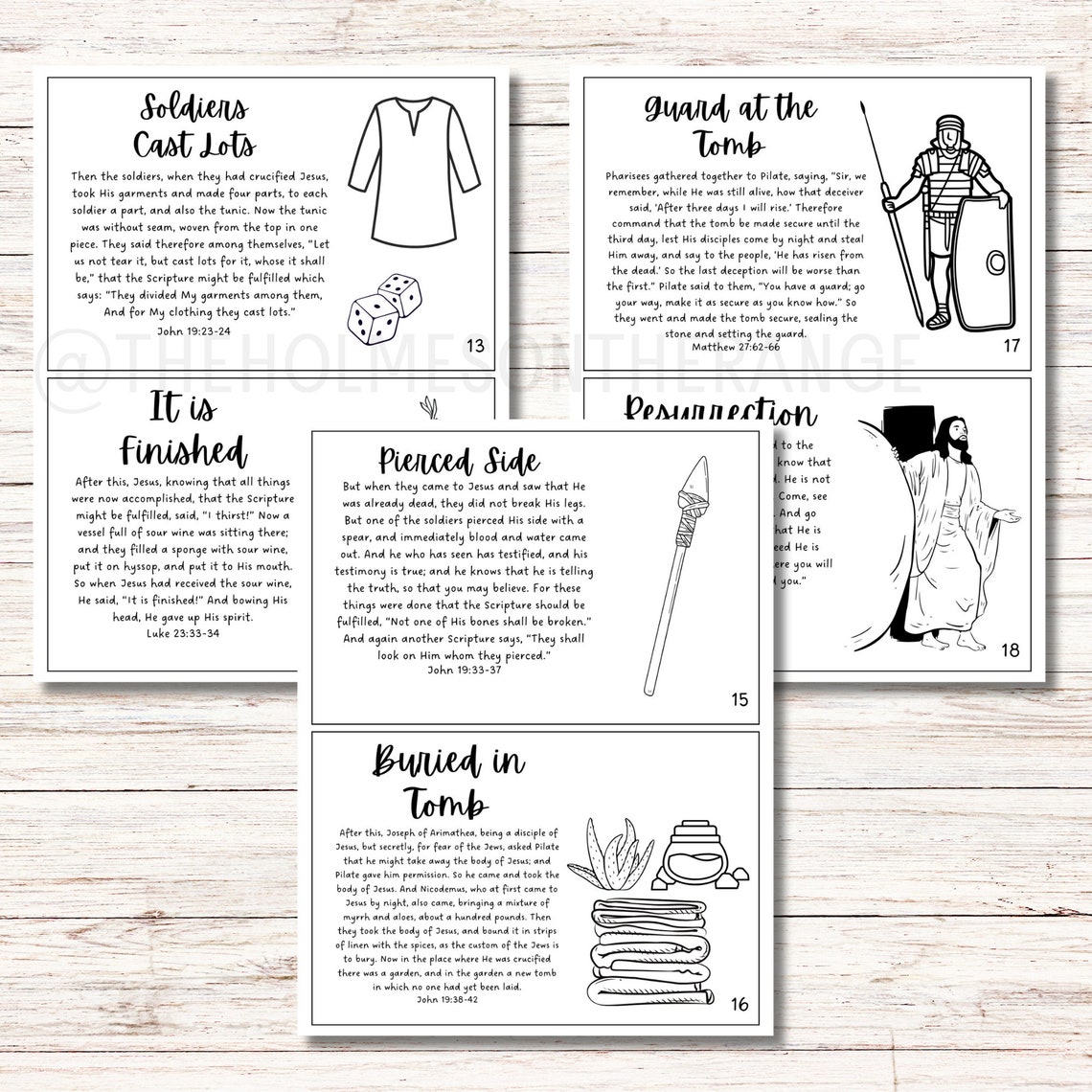 Easter Story Cards and Coloring Book Bundle Holy Week Activity Kids ...