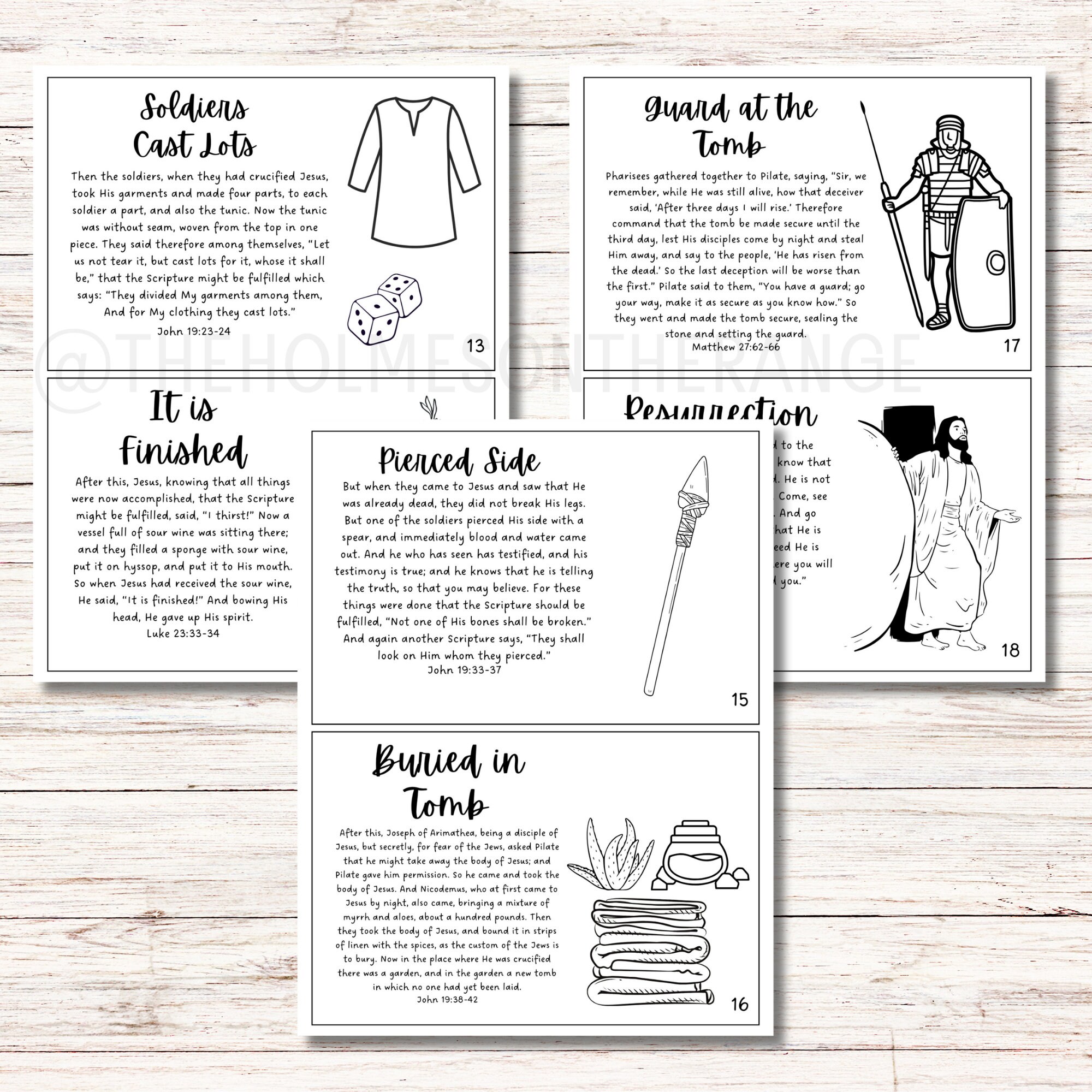 Easter Story Cards and Coloring Book Bundle Holy Week Activity Kids ...