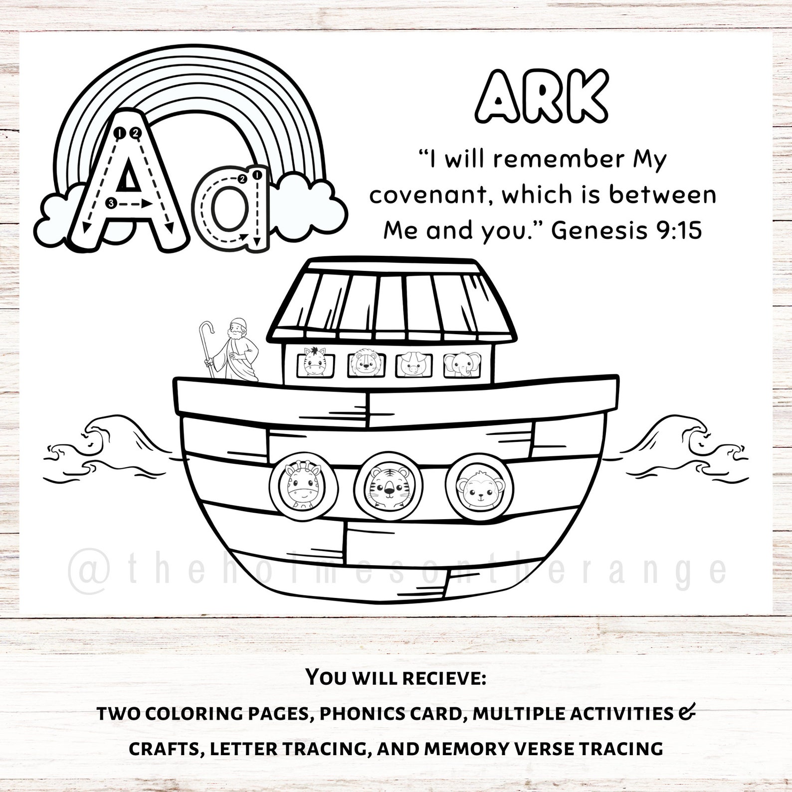 Noah's Ark Bible Study Craft for Kids Letter A Ark Bible Crafts and ...