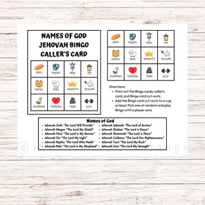 Names of God Coloring Wheel and Bingo Game | Hebrew Names of God | Kids ...