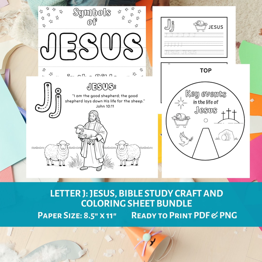 Letter J Jesus Bible Craft Printable for Kids Life of Jesus Bible ...