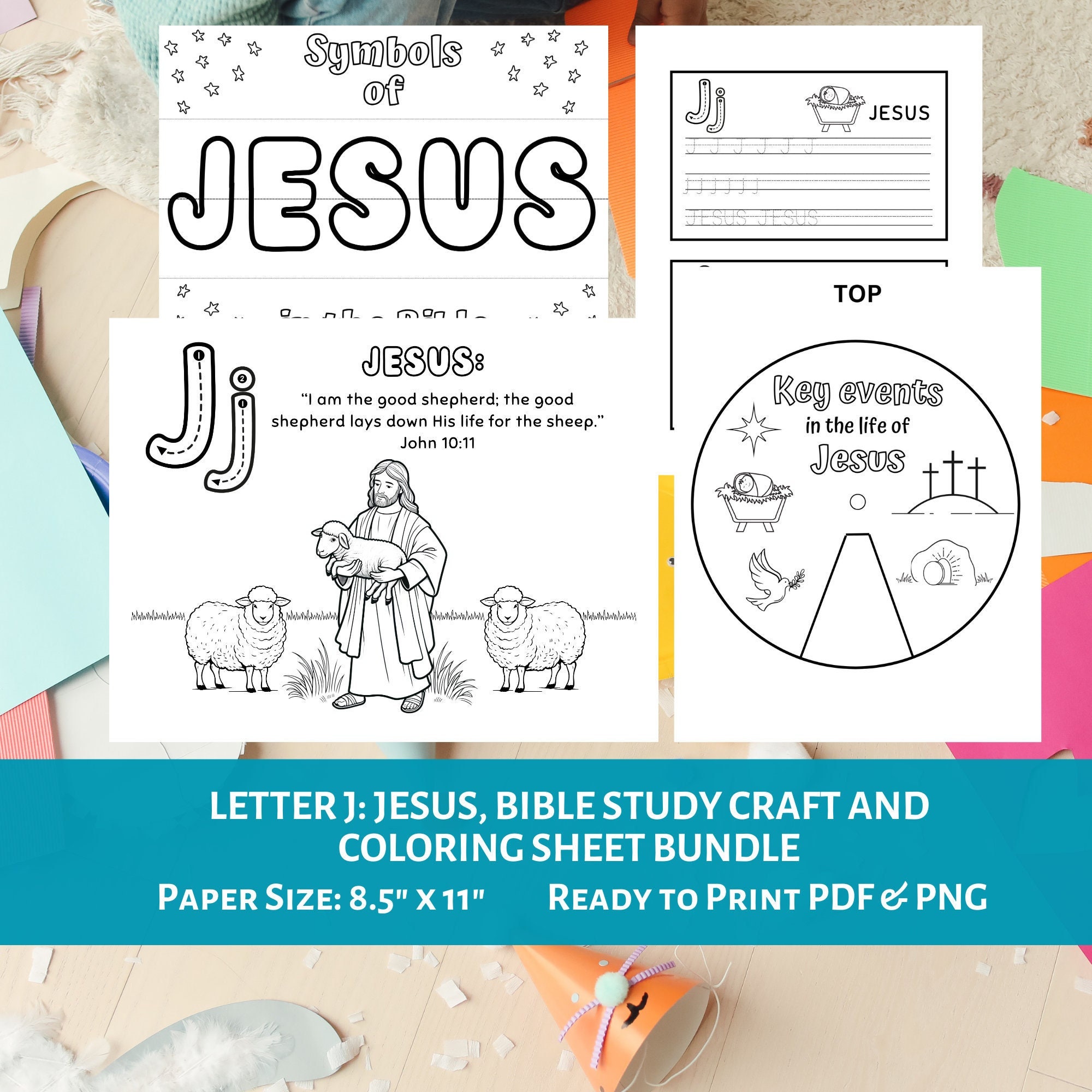 Letter J Jesus Bible Craft Printable for Kids Life of Jesus Bible ...