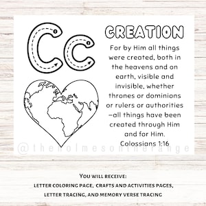 Letter C Creation Kids Bible Crafts | Genesis 1 Kids Bible Lesson ...