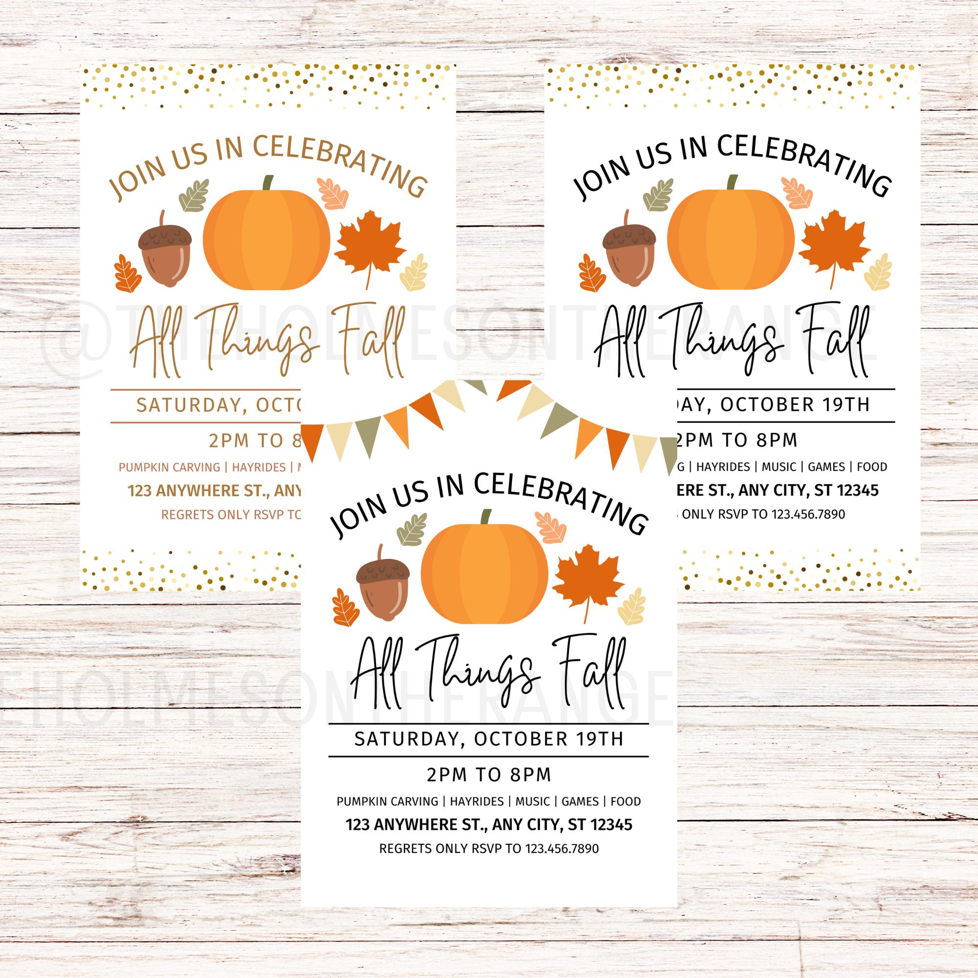 Editable Fall Invite | Harvest Festival Fall Party All Things Fall ...