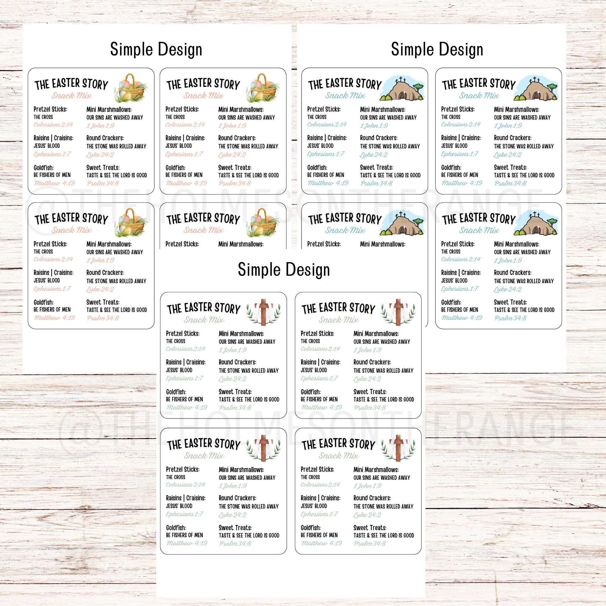 Easter Story Snack Mix Printable Tag 4 X 4 Easter Treat for Kids Sunday ...