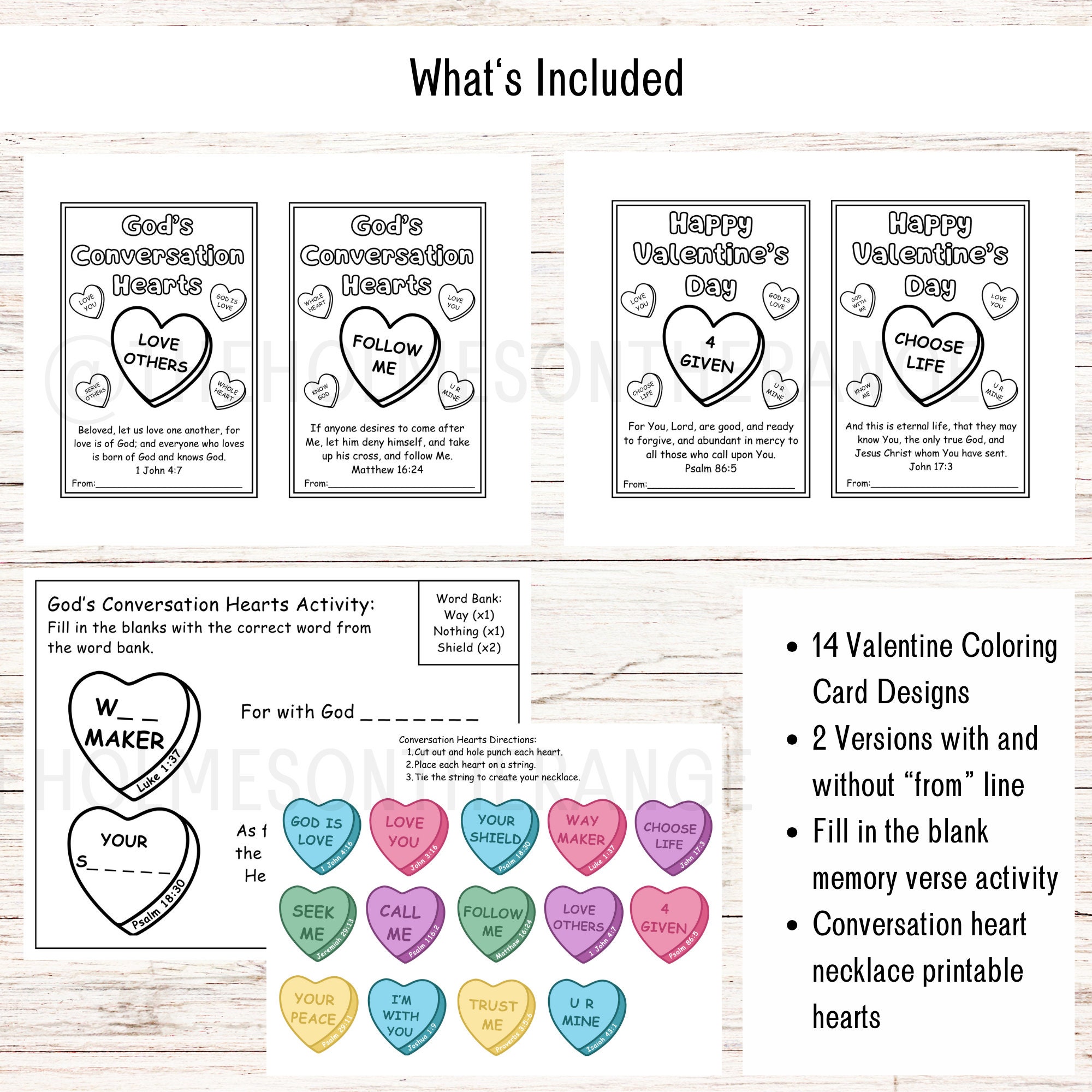 God's Conversation Hearts Printable Valentines Coloring Cards NKJV ...