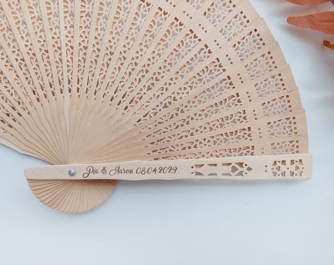 Personalized Hand Fan Wedding/ Custom Sandalwood Hand Fans/ Rustic Fans ...
