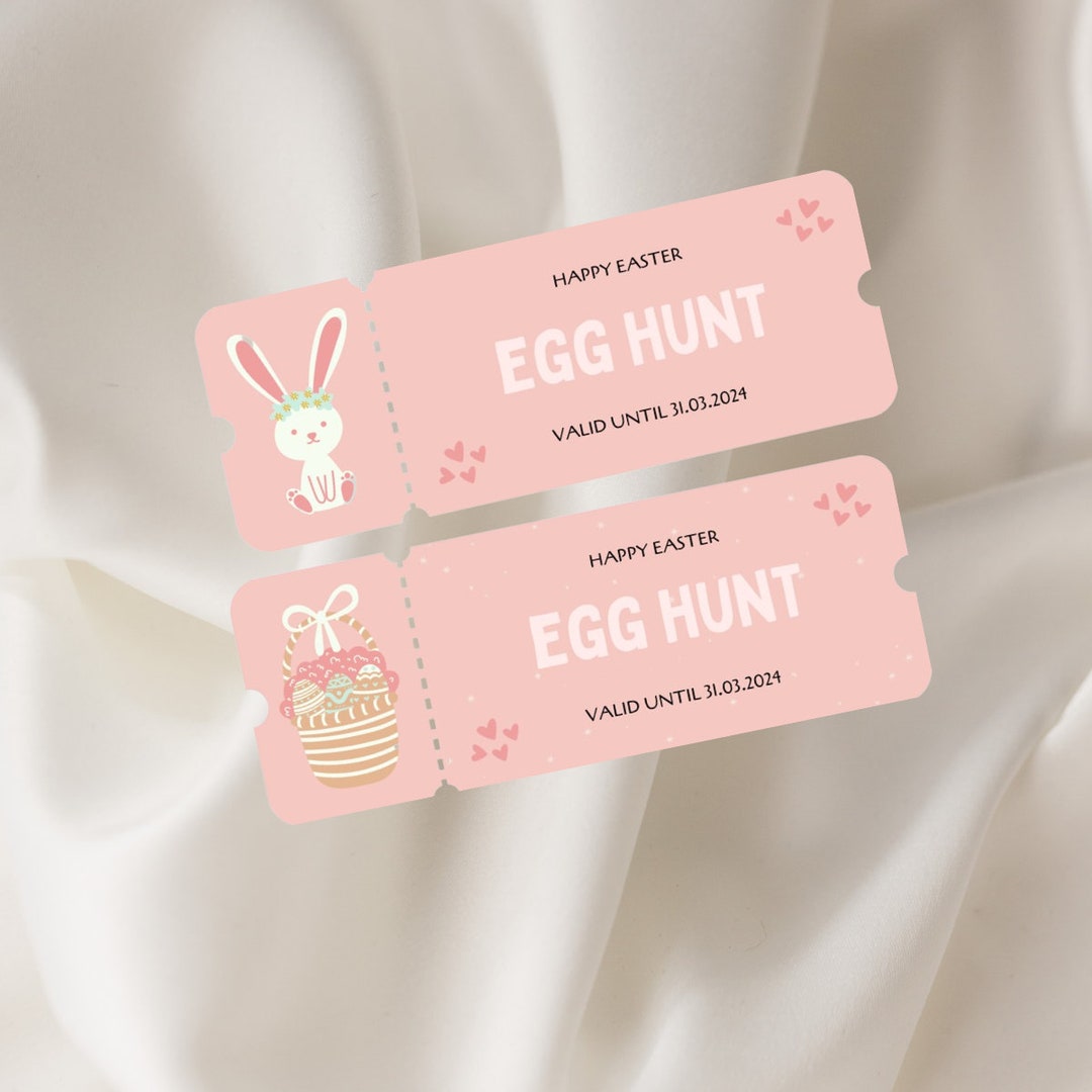 Editable Easter Egg Hunt Ticket - Digital Download - Easter - Etsy