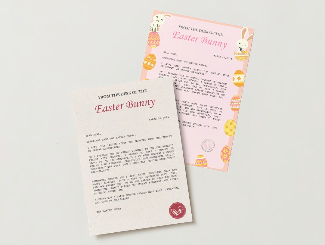 Editable Letter From the Easter Bunny - Easter DIY - Digital Download ...