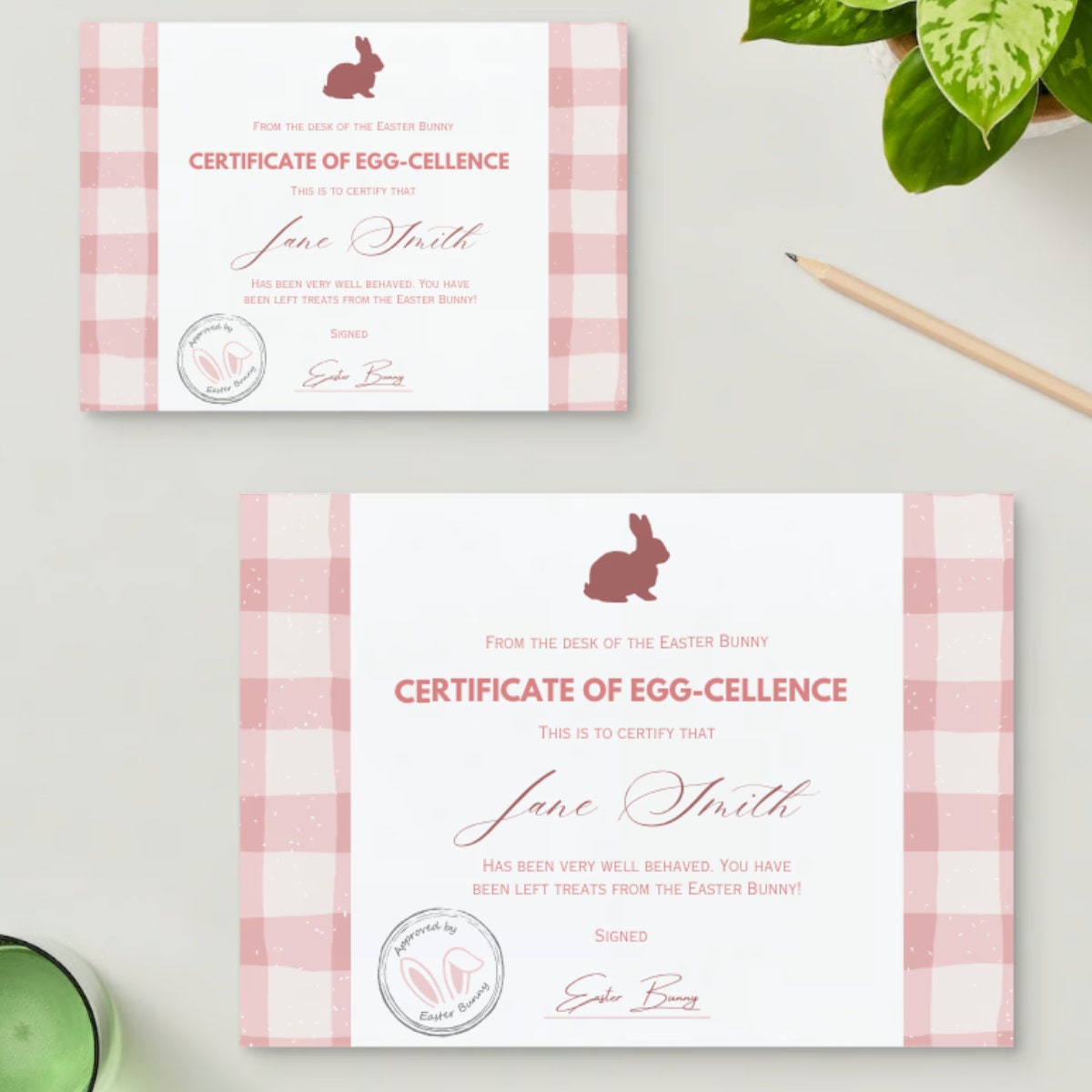 Editable Easter Bunny Certificate - Digital Download - Easter Printable ...