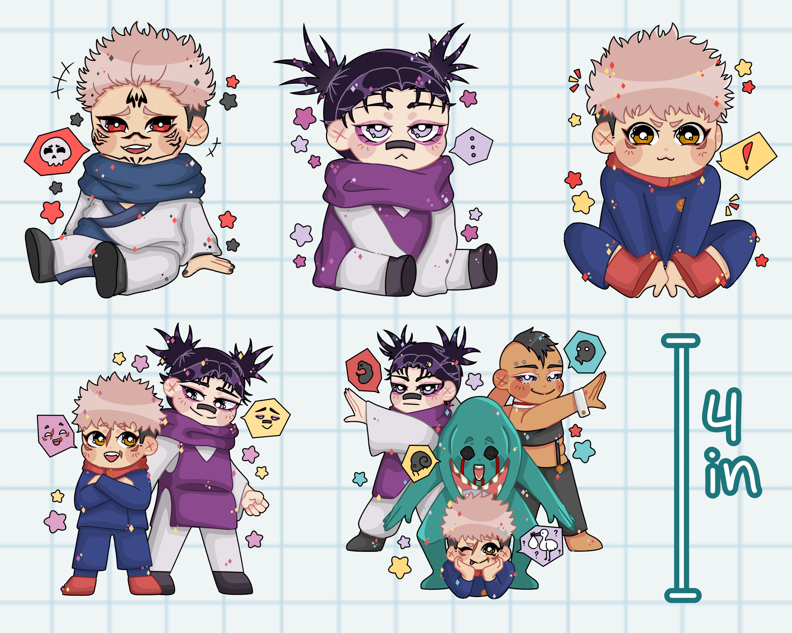 4" JJK Vinyl Stickers - Etsy