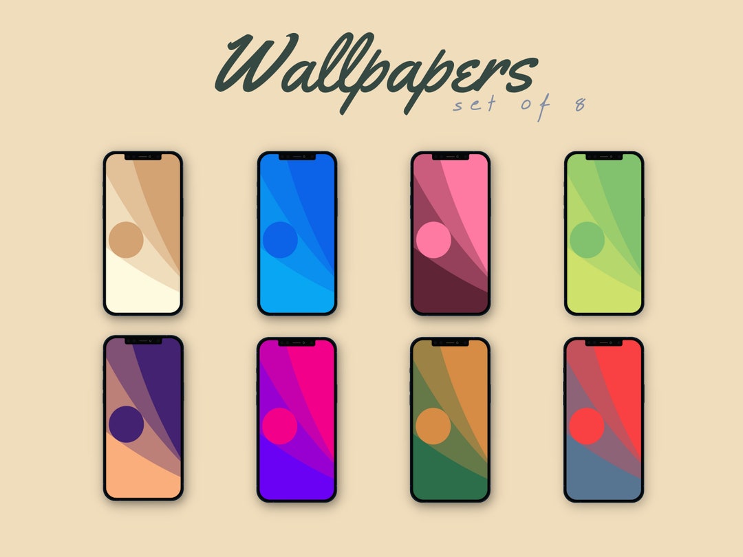Minimalistic Phone Wallpaper, Set of 8 Minimal Phone Background, iPhone ...