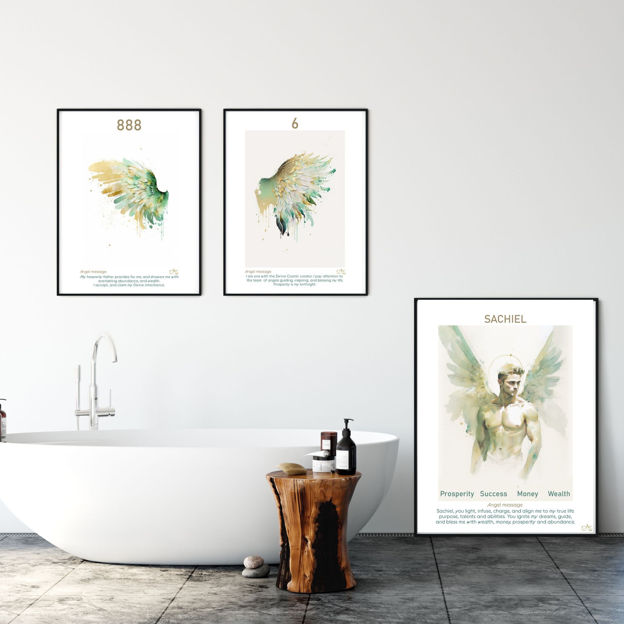 Set of 3 Ultimate Angel Sachiel, Angel Number 6 and 888, Powerful ...