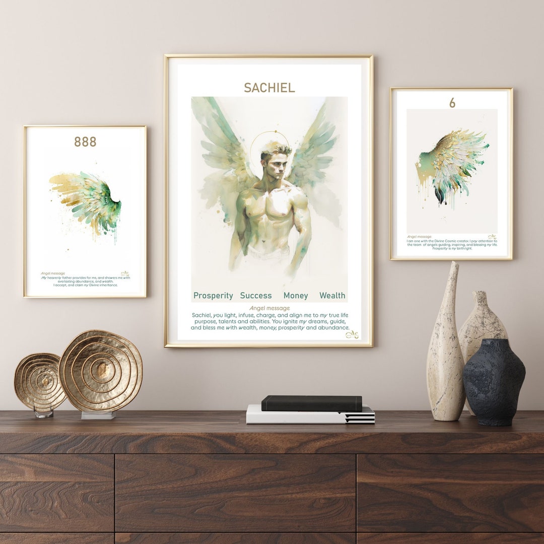 Set of 3 Ultimate Angel Sachiel, Angel Number 6 and 888, Powerful ...