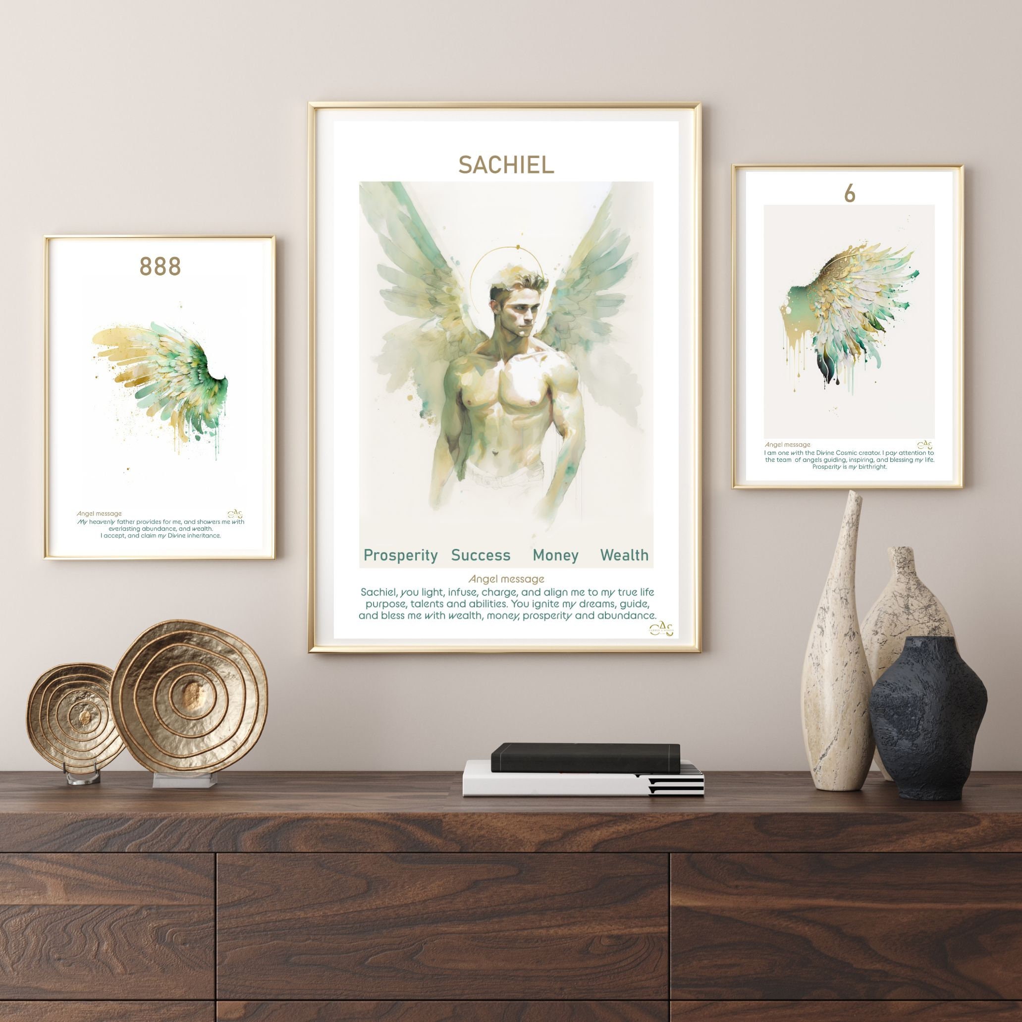Set of 3 Ultimate Angel Sachiel, Angel Number 6 and 888, Powerful ...