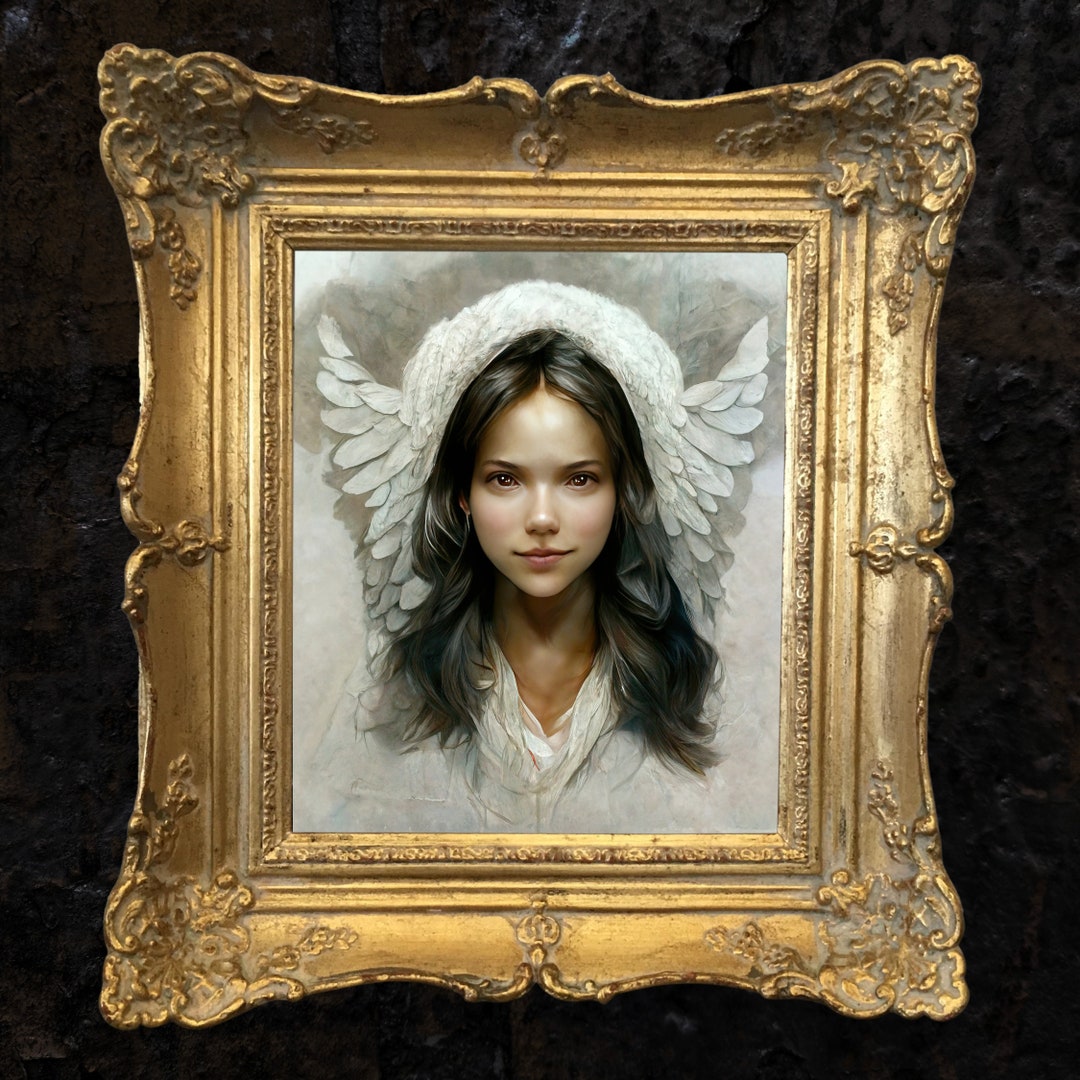 Victorian Snow Angel Beautiful Female Angel Guardian Angel Digital ...