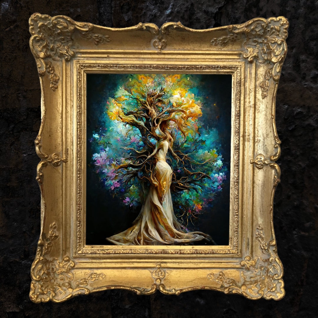 Fantasy Style Abstract Female Woman Tree of Life, Mother Nature, Flower ...