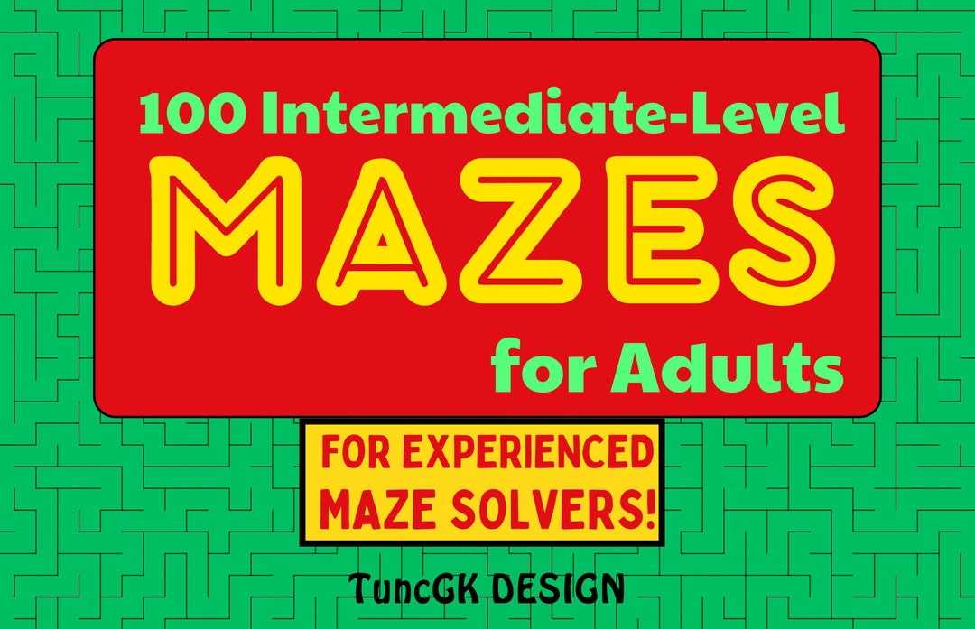110 Intermediate Level Printable Maze Puzzles for Adults & Smart Kids ...