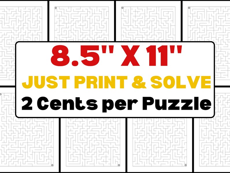 100 Advanced Maze Puzzles for Adults, Printable Brain Teasers (PDF ...