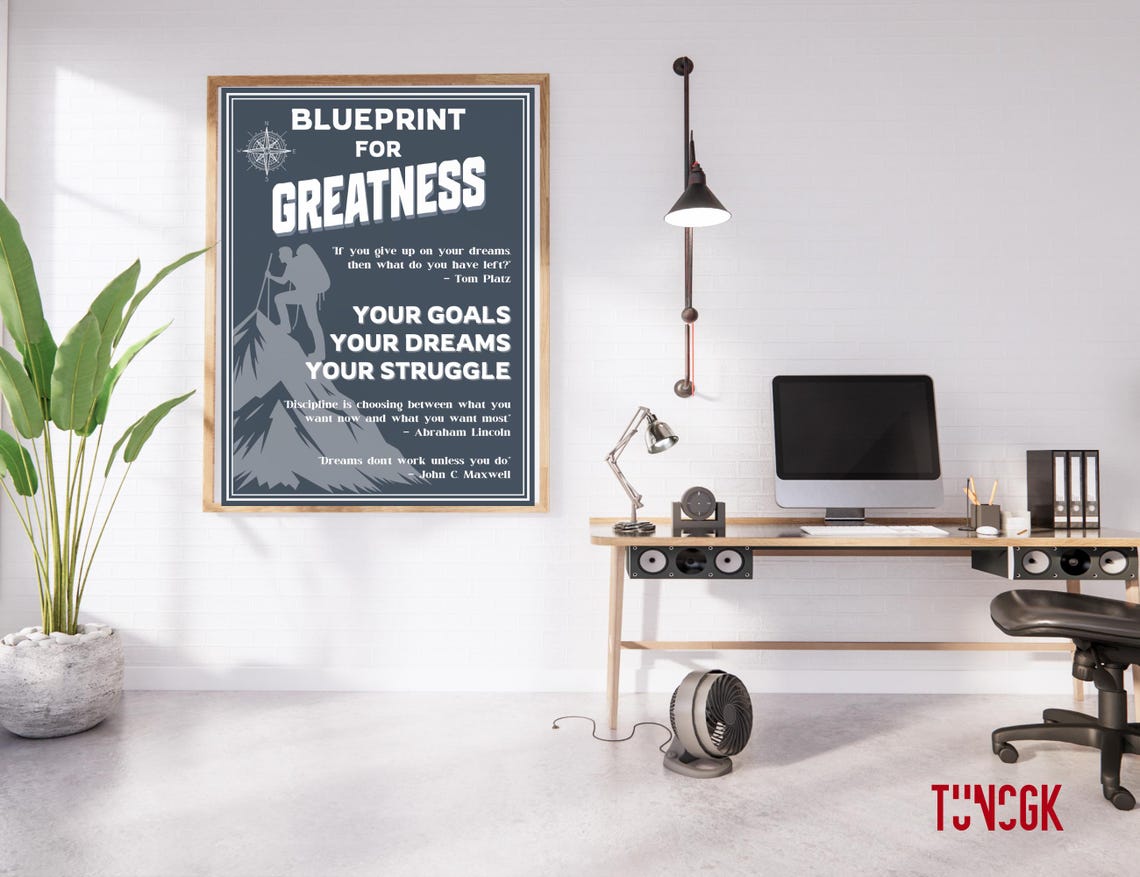 Blueprint for Greatness Poster, Inspirational Quotes (digital Download ...