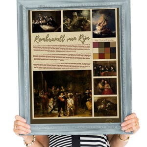 Rembrandt Infographic Wall Art | Baroque Painting Digital Instant ...