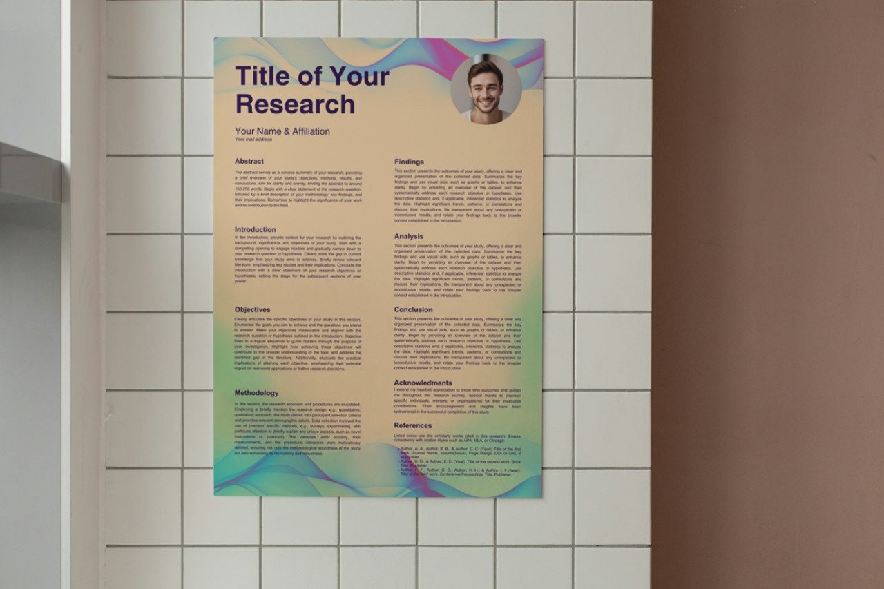 Academic Research Poster Template Canva, A0 A1 A2 Size, Vertical ...