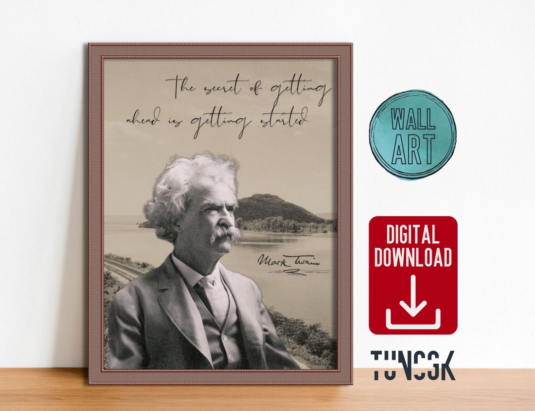 Mark Twain Vintage Poster | Digital Download Wall Art Prints | 5 Aspect ...