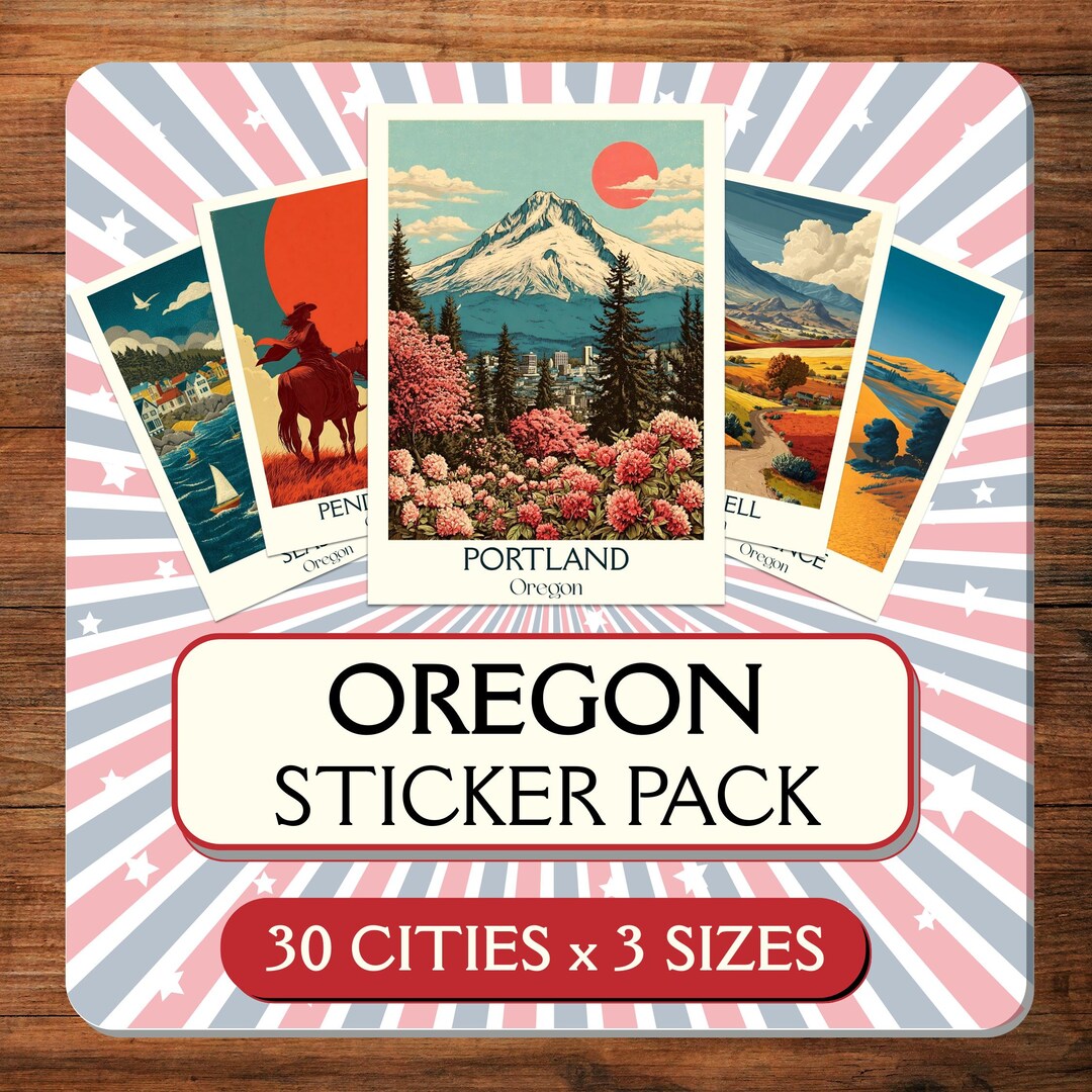 30 Oregon Travel Stickers | Portland, Cannon Beach and More | Digital ...
