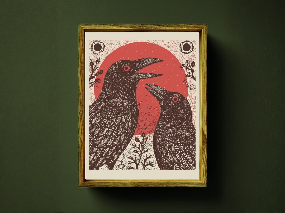 Odin's Ravens - Norse Mythology - Pagan Wall Art - Etsy