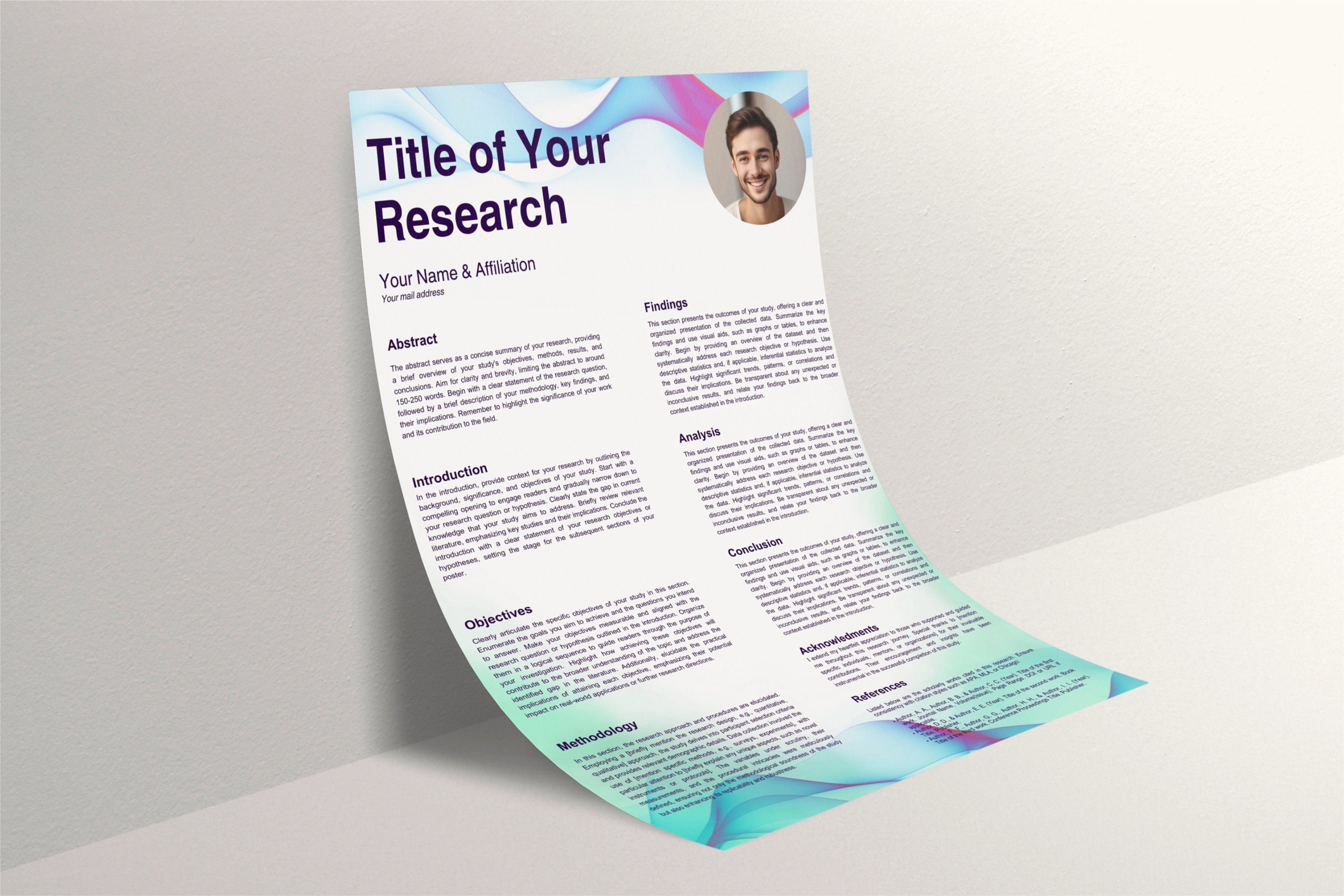 Academic Research Poster Template Canva, A0 A1 A2 Size, Vertical ...