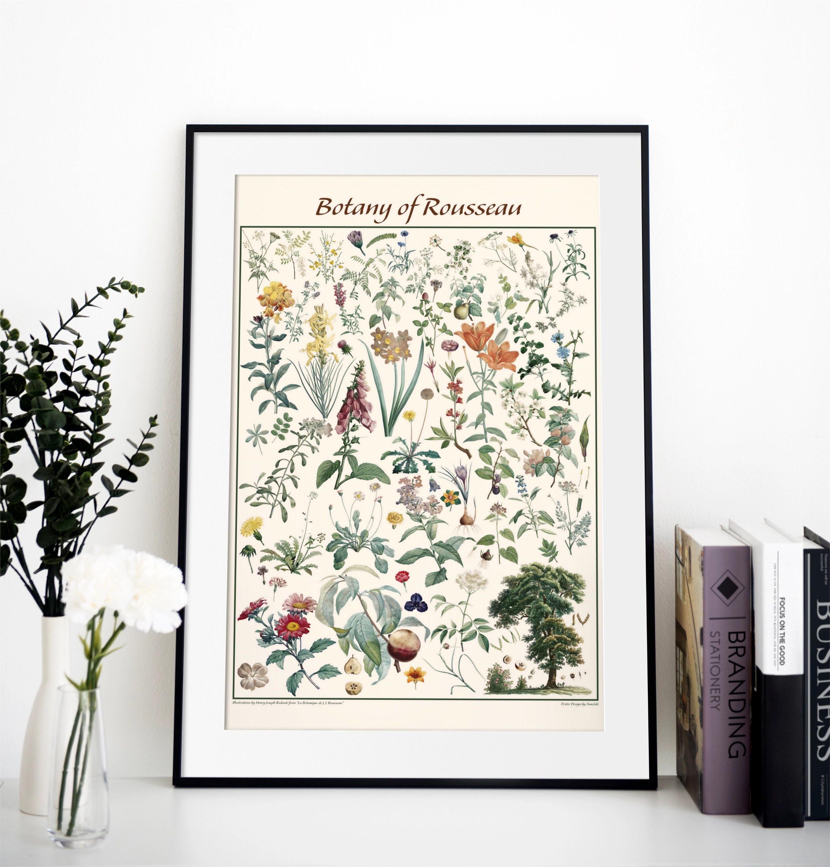 Plant Flower Collage Wall Art, Visual Compendium Printable Digital ...