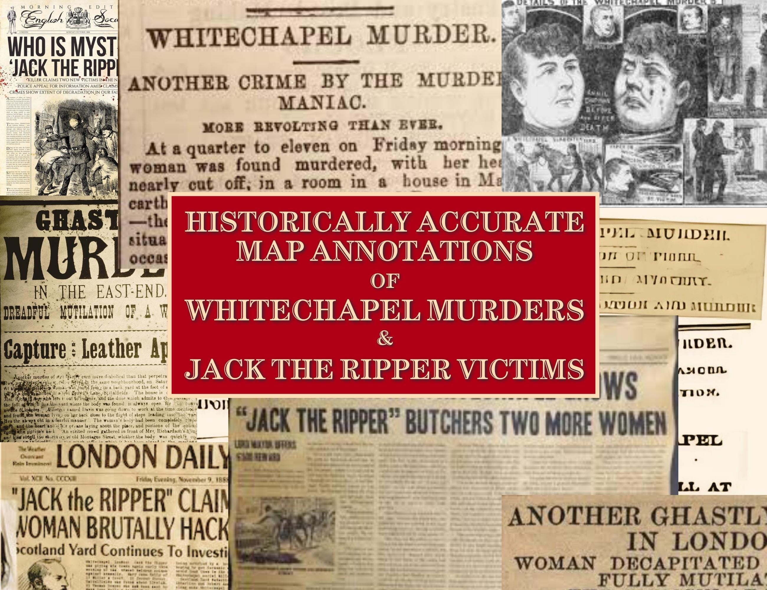 Victorian London Map Print | Whitechapel, Jack the Ripper Victims ...