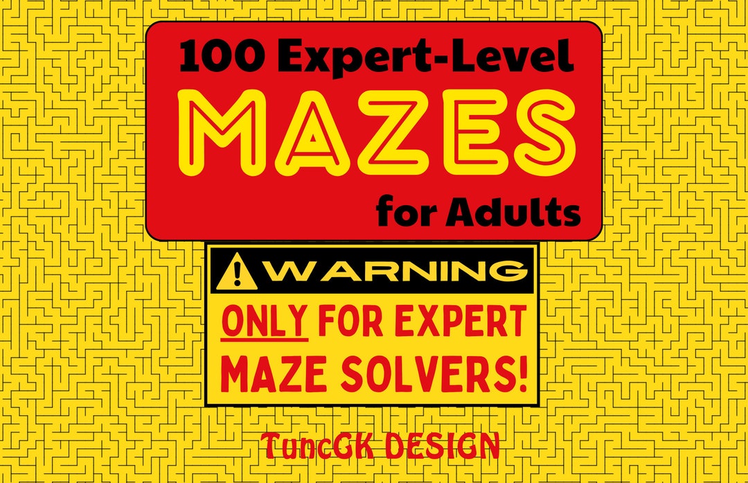 100 Extremely Hard Maze Puzzles for Adults & Smart Kids, Digital Prints ...