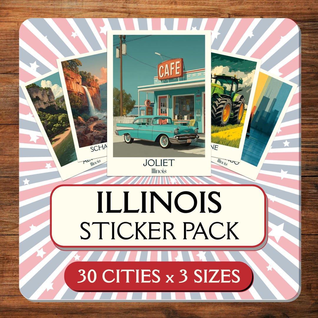 Illinois Travel Stickers: Vintage Chicago, Springfield Ephemera ...