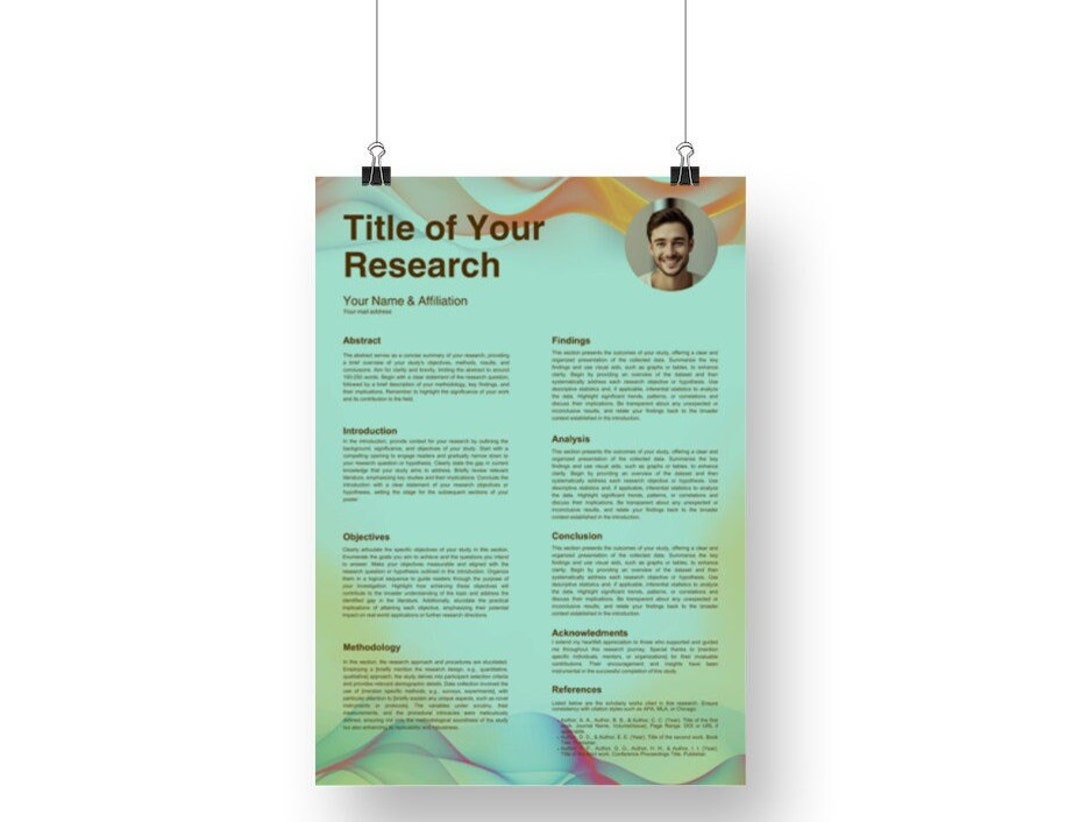 Academic Research Poster Template Canva, A0 A1 A2 Size, Vertical ...