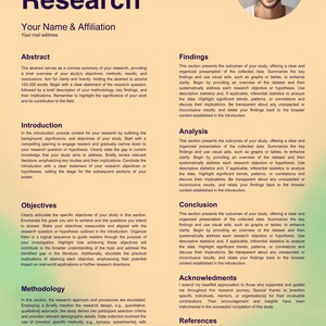 Academic Research Poster Template Canva, A0 A1 A2 Size, Vertical, Poster Preparation Manual ...