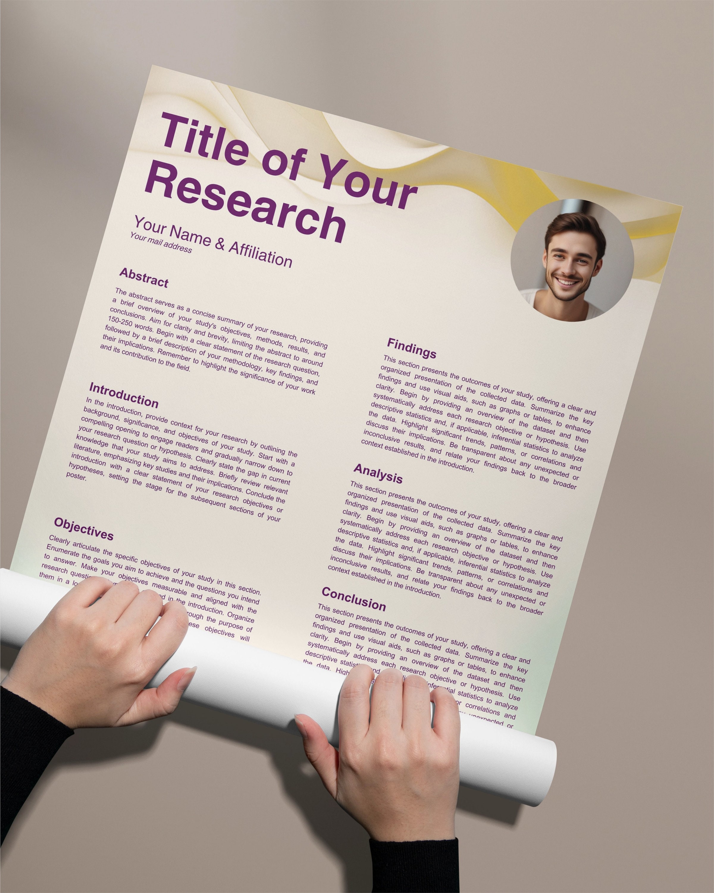 Academic Research Poster Template Canva, A0 A1 A2 Size, Vertical ...