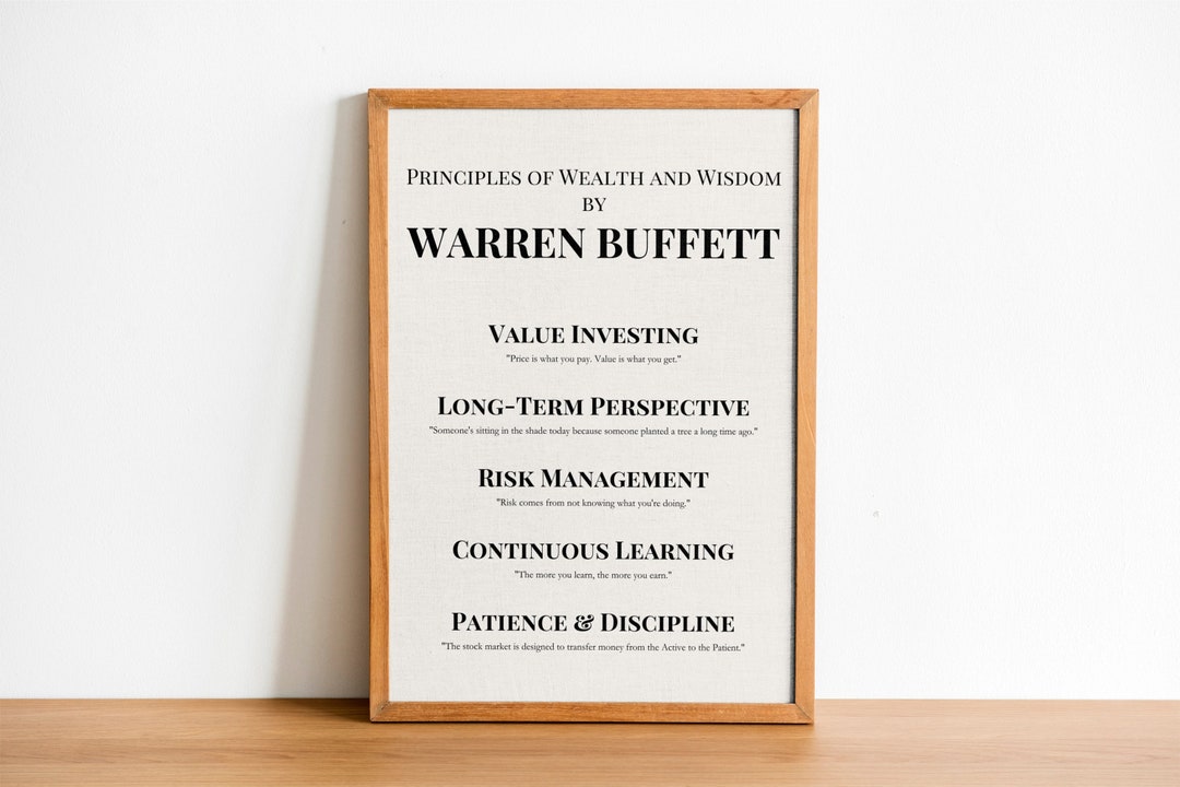 Business Inspiration Poster, Principles by Warren Buffett on Making ...