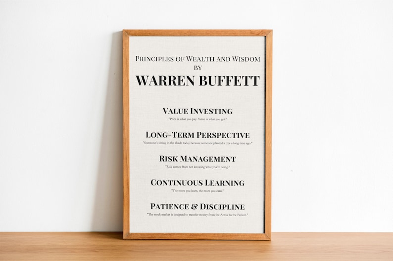 Business Inspiration Poster, Principles by Warren Buffett on Making ...